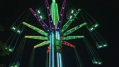 Swing tower ride, also known as vertical... | Stock Video | Pond5