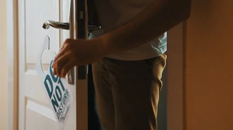 Swinging Do No Disturb sign at hotel roo... | Stock Video | Pond5