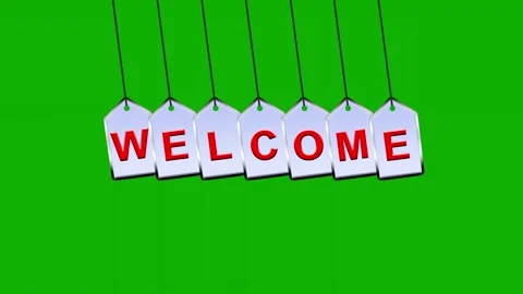 Swinging welcome banner green screen mot... | Stock Video | Pond5