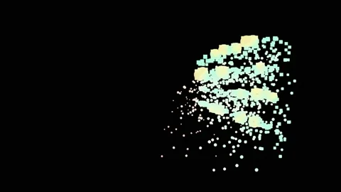 Swirl of glowing pixel particles, alpha ... | Stock Video | Pond5