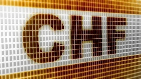 Swiss franc sign on the Screen. 4K Resol... | Stock Video | Pond5