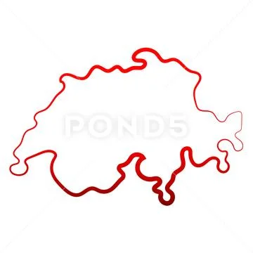 Switzerland coloring the contour map. Vector background. Outline ...