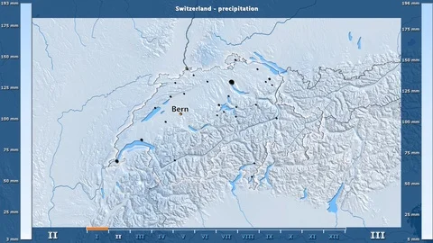 Switzerland - precipitation, English lab... | Stock Video | Pond5