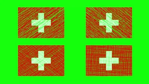 Switzerland Scribble Animation on Green ... | Stock Video | Pond5
