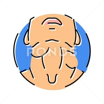 Swollen lymph nodes disease symptom color icon vector illustration ...