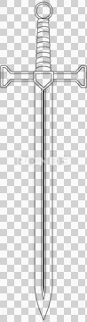 Sword-drawing-with-black-outline-without-background1: Graphic #277412941