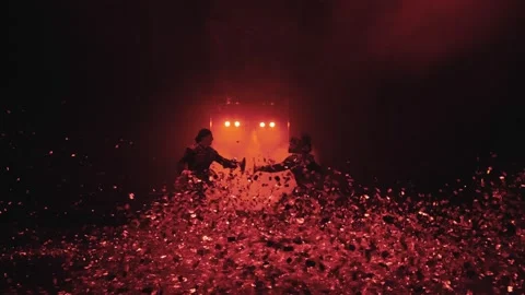 sword fight in the circus arena, flying ... | Stock Video | Pond5