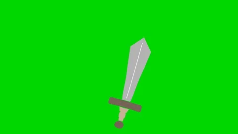 sword hand drawn green screen. floating ... | Stock Video | Pond5