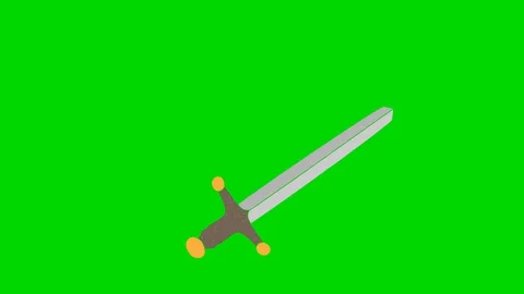 sword hand drawn green screen. floating ... | Stock Video | Pond5