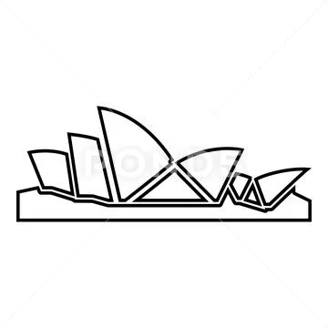 Sydney Opera House icon black color illustration flat style simple ...