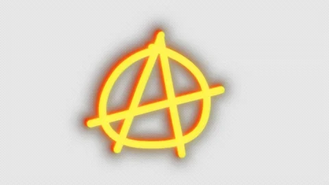 Symbol anarchy neon yellow color animate... | Stock Video | Pond5