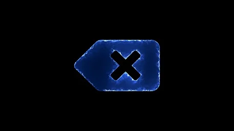 Symbol backspace. Blue Electric Glow Sto... | Stock Video | Pond5