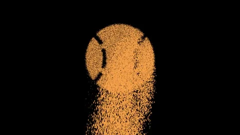 Symbol baseball ball appears from crumbl... | Stock Video | Pond5