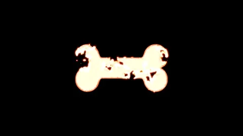 Symbol bone burns out of transparency, t... | Stock Video | Pond5