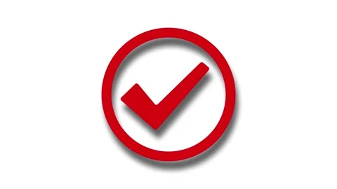 Symbol of check mark inside a circle rou... | Stock Video | Pond5