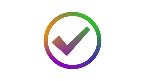 Symbol of check mark inside a circle rou... | Stock Video | Pond5