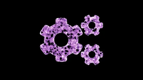 Symbol cogs shimmers in three colors: Pu... | Stock Video | Pond5