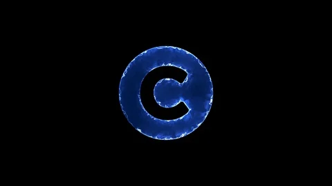 Symbol copyright. Blue Electric Glow Sto... | Stock Video | Pond5