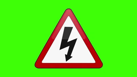 Symbol Electric Shock Green Screen | Stock Video | Pond5
