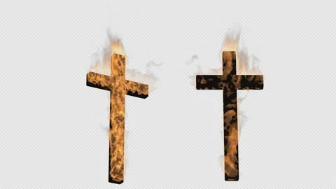 Symbol of faith Christian cross on fire ... | Stock Video | Pond5
