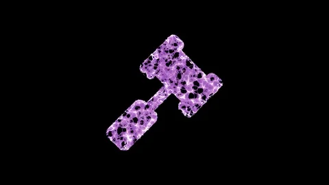 Symbol gavel shimmers in three colors: P... | Stock Video | Pond5
