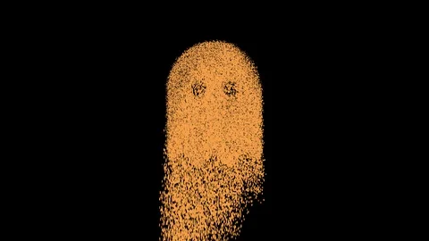 Symbol ghost appears from crumbling sand... | Stock Video | Pond5
