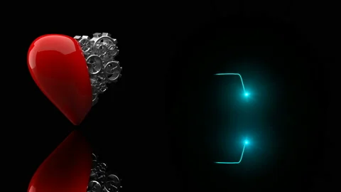 Symbol of the human heart half consistin... | Stock Video | Pond5