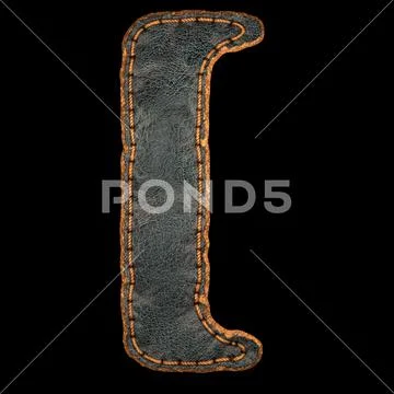 Symbol left bracket made of leather. 3D render font with skin texture ...
