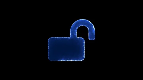 Symbol lock open. Blue Electric Glow Sto... | Stock Video | Pond5