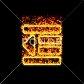 The symbol outdent burns in red fire: Royalty Free #106438302