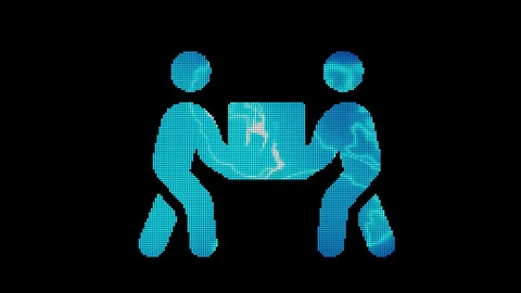 The symbol people carry is assembled fro... | Stock Video | Pond5