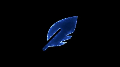 Symbol sharp feather. Blue Electric Glow... | Stock Video | Pond5