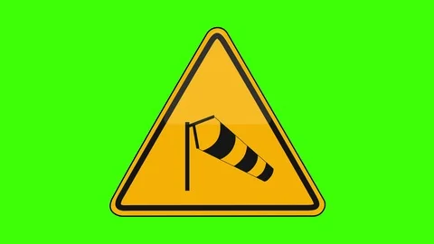 Symbol Side Winds Yellow Sign Green Scre... | Stock Video | Pond5