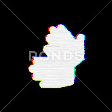 Symbol sign language has defects. Glitch and stripes Illustration ...