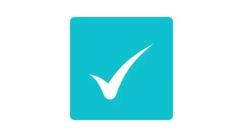 Symbol of square shape check mark animat... | Stock Video | Pond5