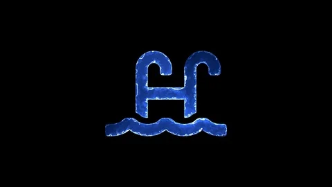 Symbol swimming pool. Blue Electric Glow... | Stock Video | Pond5
