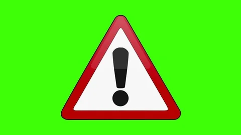 Symbol Warning Universal Green Screen | Stock Video | Pond5