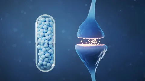 Synapse of neuron cell and capsule, 3d r... | Stock Video | Pond5