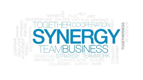 Synergy animated word cloud, text design... | Stock Video | Pond5