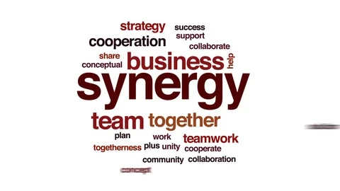 Synergy animated word cloud, text design... | Stock Video | Pond5