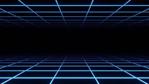 Synthwave Grid Blue Neon Retro SciFi Loo... | Stock Video | Pond5