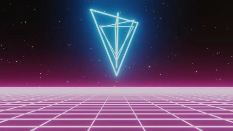 Synthwave Retro 80s Abstract Triangle St... | Stock Video | Pond5