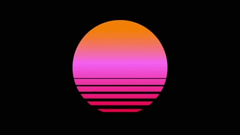 Synthwave Sun With Alpha Matte | Stock Video | Pond5