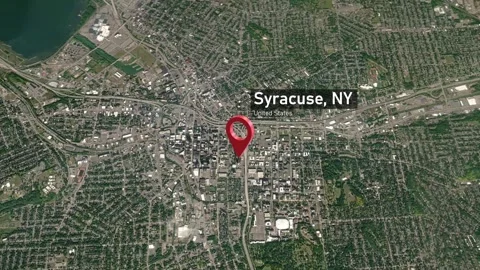 Syracuse City Map Zoom (NY, USA) from Sp... | Stock Video | Pond5