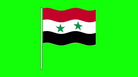 Syria flag seamless loop animation, gree... | Stock Video | Pond5