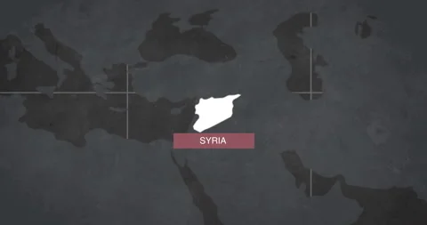 Syria map 4K against blue animated backg... | Stock Video | Pond5