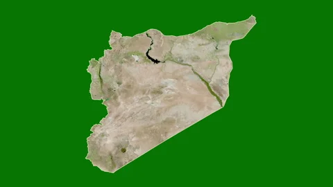 Syria map - cartoon. Regions. Satellite. | Stock Video | Pond5