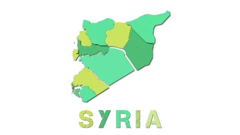 Syria map with paper regions. Animated c... | Stock Video | Pond5