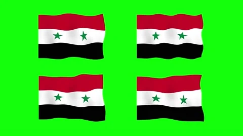 Syria Waving Flag 2D Animation on Green ... | Stock Video | Pond5
