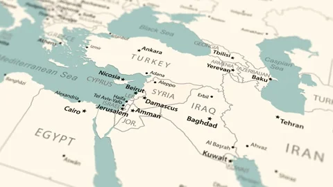 Syria on the world map. Smooth map rotat... | Stock Video | Pond5